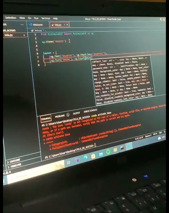 Tela de login básica em Python #python #programming #junior - YouTube