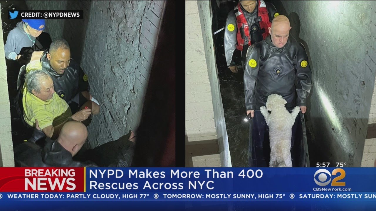 NYPD Makes More Than 400 Flood Rescues - YouTube