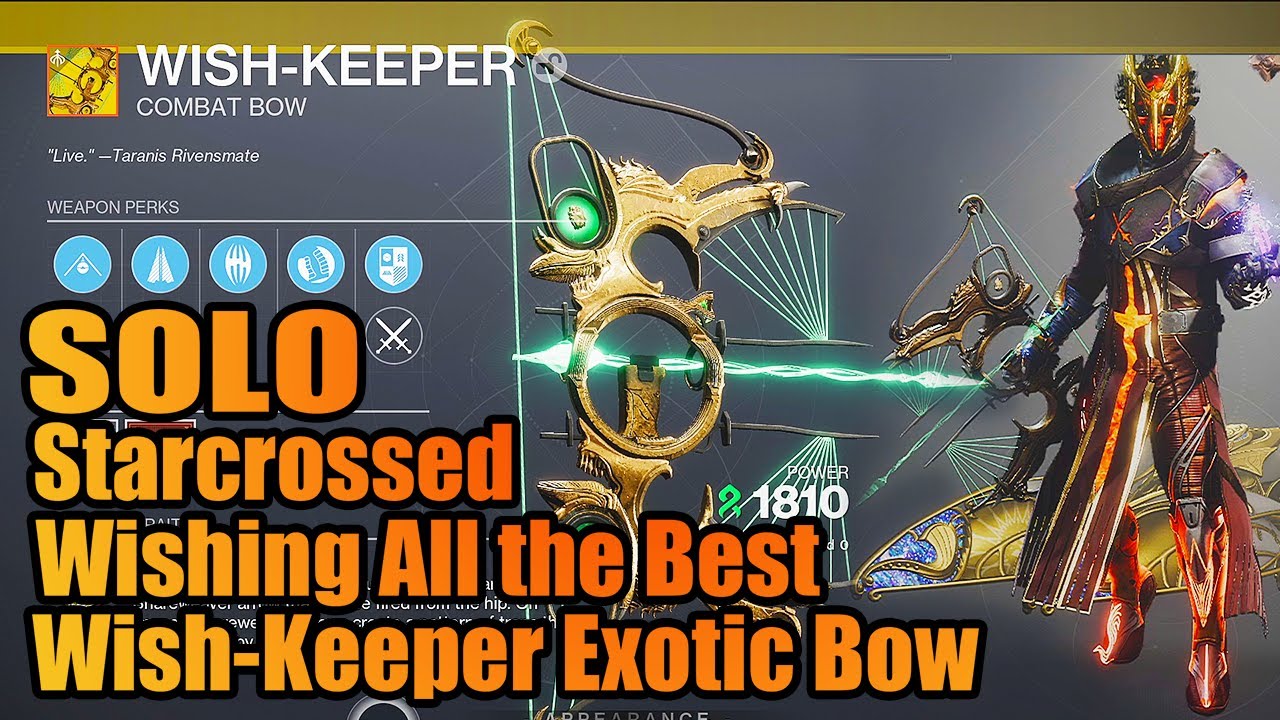 Destiny 2 Wish-Keeper Exotic Strand Bow - Starcrossed Mission Solo ...