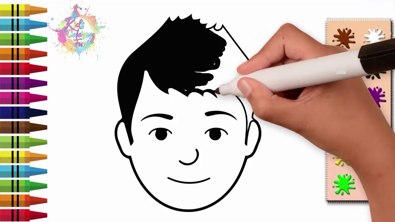 Boy Coloring Video - How To Draw A Boy For Kids - Boy Drawing And ...