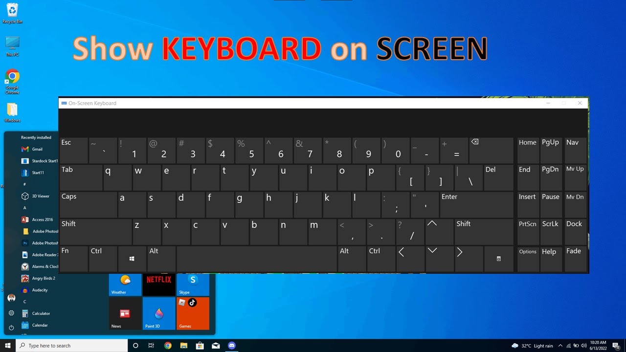 Show Your Keyboard on your screen - YouTube