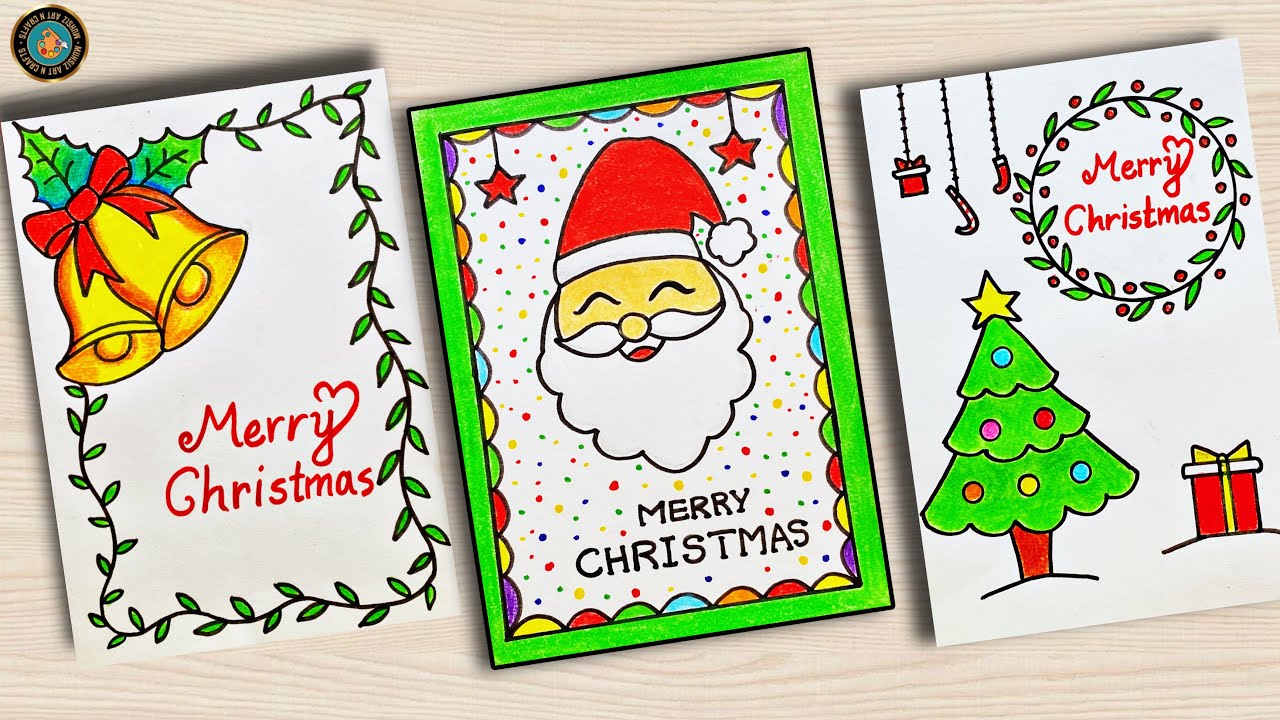 Christmas cards making with White paper easy👌| 3DIY Christmas Greeting ...