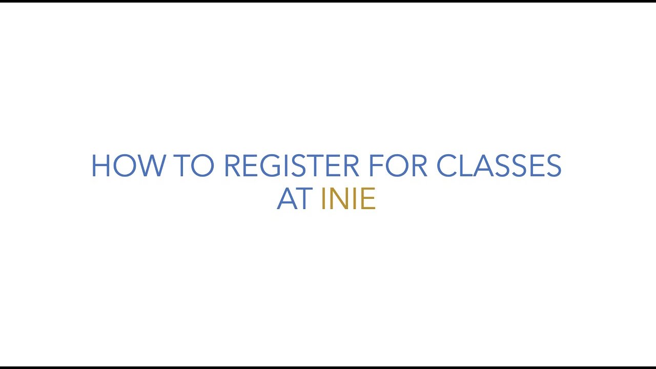 How to Register for Classes - YouTube