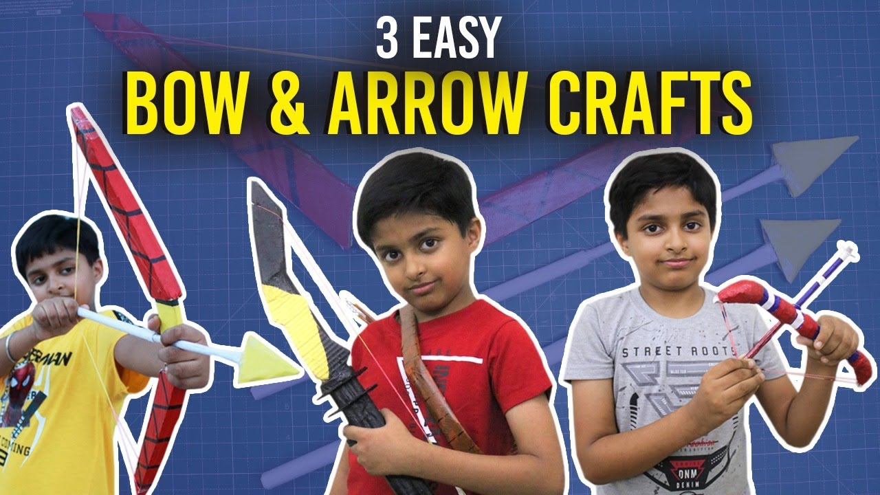 3 Easy Bow And Arrow Crafts Using Cardboard And Paper How To Make Bow
