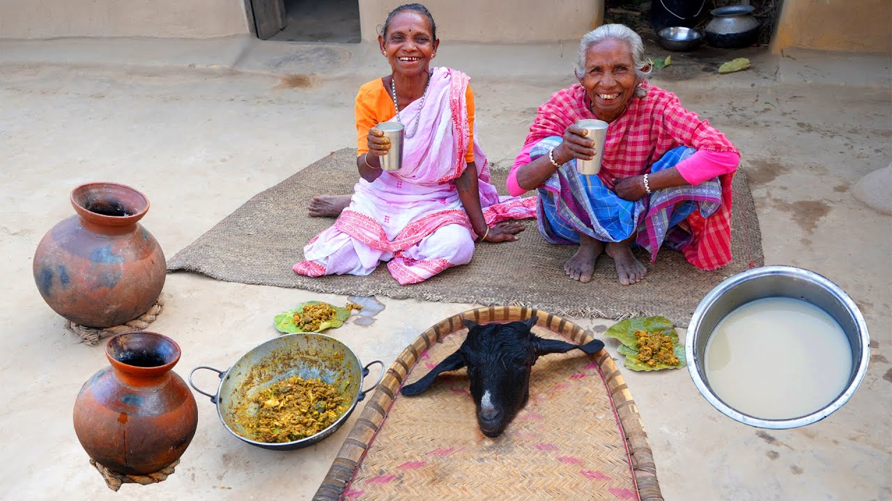 Goat Head Cooking by Tribe Grandmothers | Cooking and Eating Mutton ...