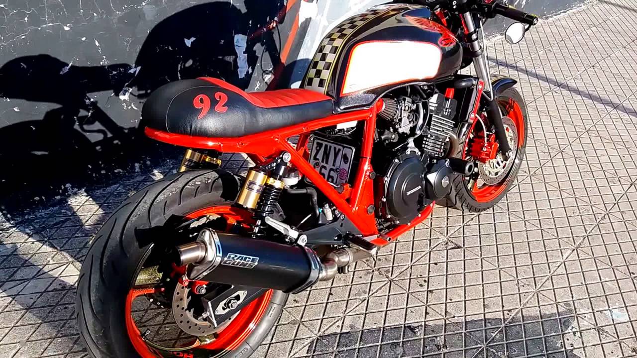 cafe racer cb 400 super four custom HD 1080p - YouTube
