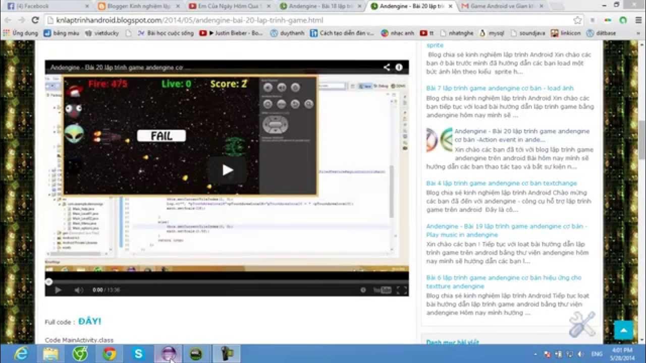 Andengine - Bài 21 lập trình game andengine cơ bản - Muntitouch trong andengine - YouTube