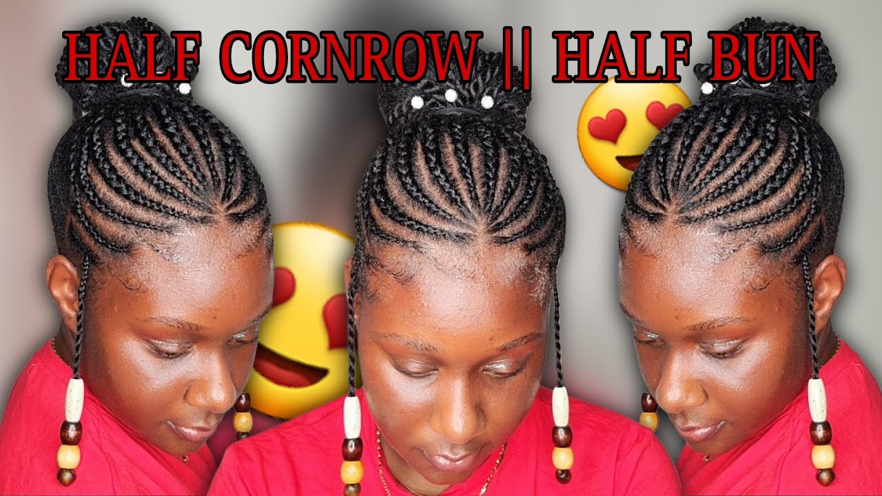 🦋🌼 ️Half Cornrow/Half Bun | Natural Hairstyle *4chair*📸 | Christal B ...