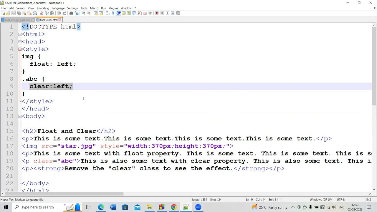 CSS Float and Clear Properties, Inserting images at the center-Part2 - YouTube