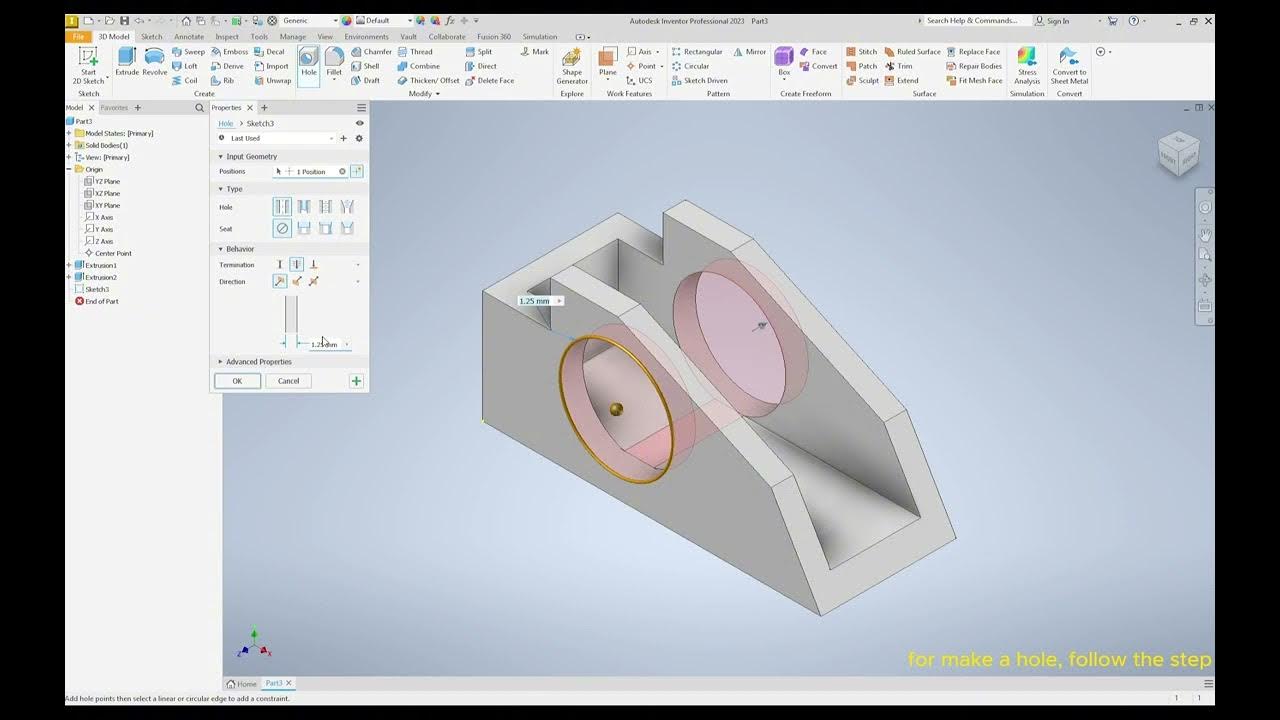 Tutorial Autodesk Inventor - Guide Block - YouTube