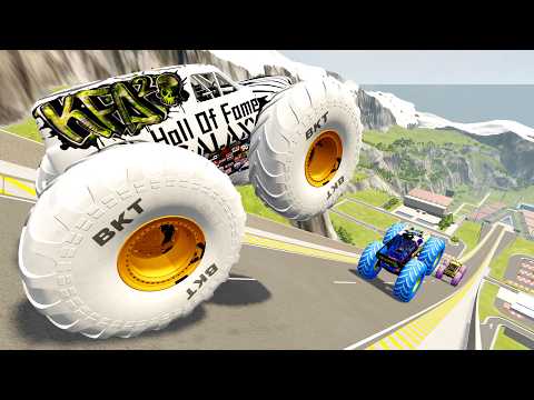 BMNG Drive - Epic High Speed Monster Jam Truck Jumps & Crashes! #184 - BeamNG.drive