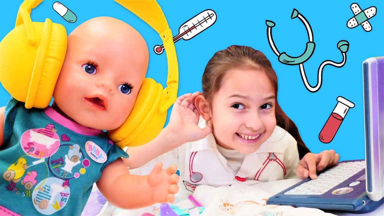 Selín juega a ser doctora. Vídeos con bebés Baby Born - YouTube