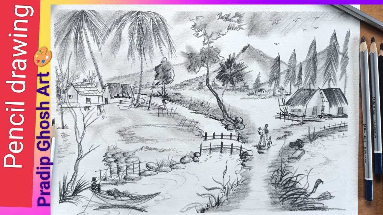 pencil drawing scenery|pencil sketch drawing scenery|landscape pencil ...