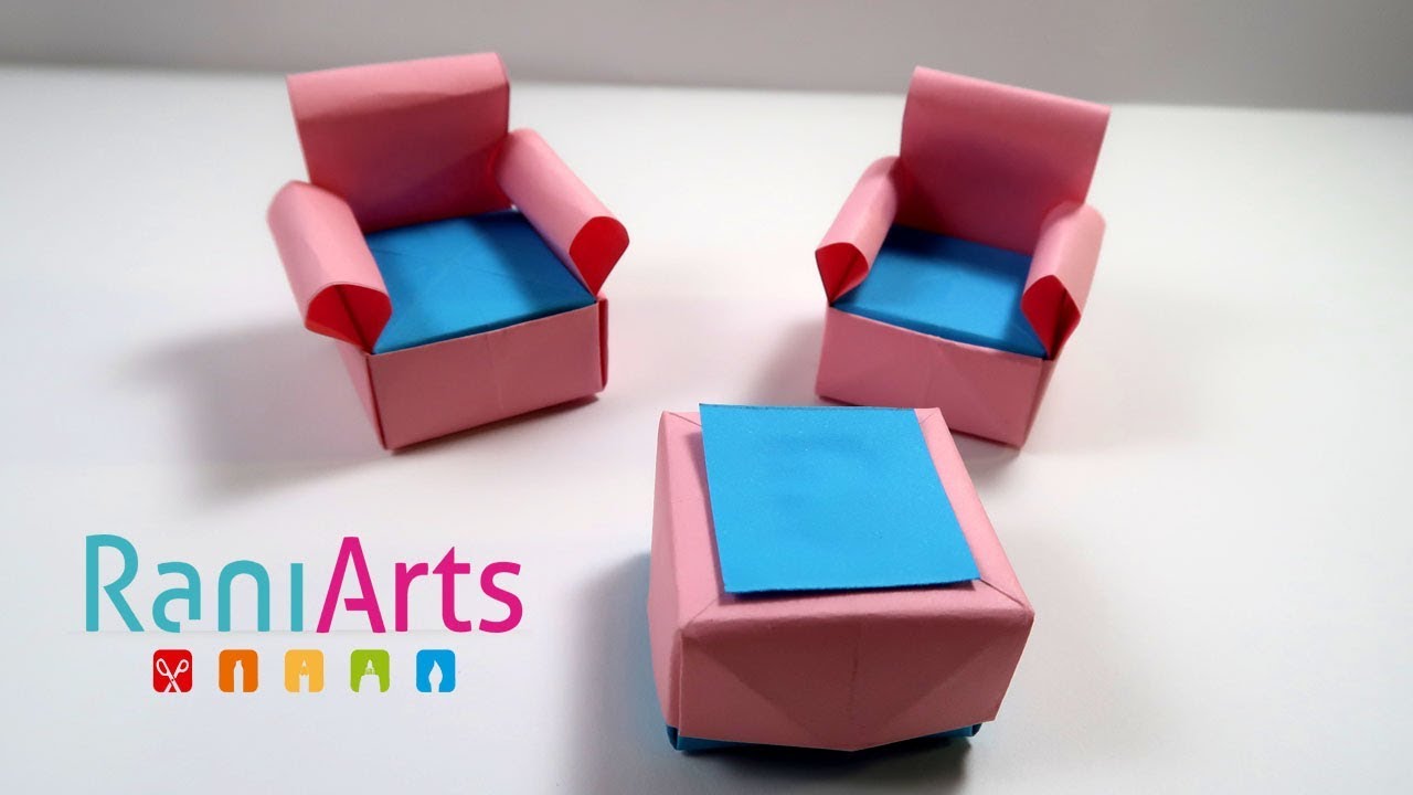 Sofa de Papel ORIGAMI - Sofa Miniatura - DIY FÁCIL - Easy paper Sofa ...