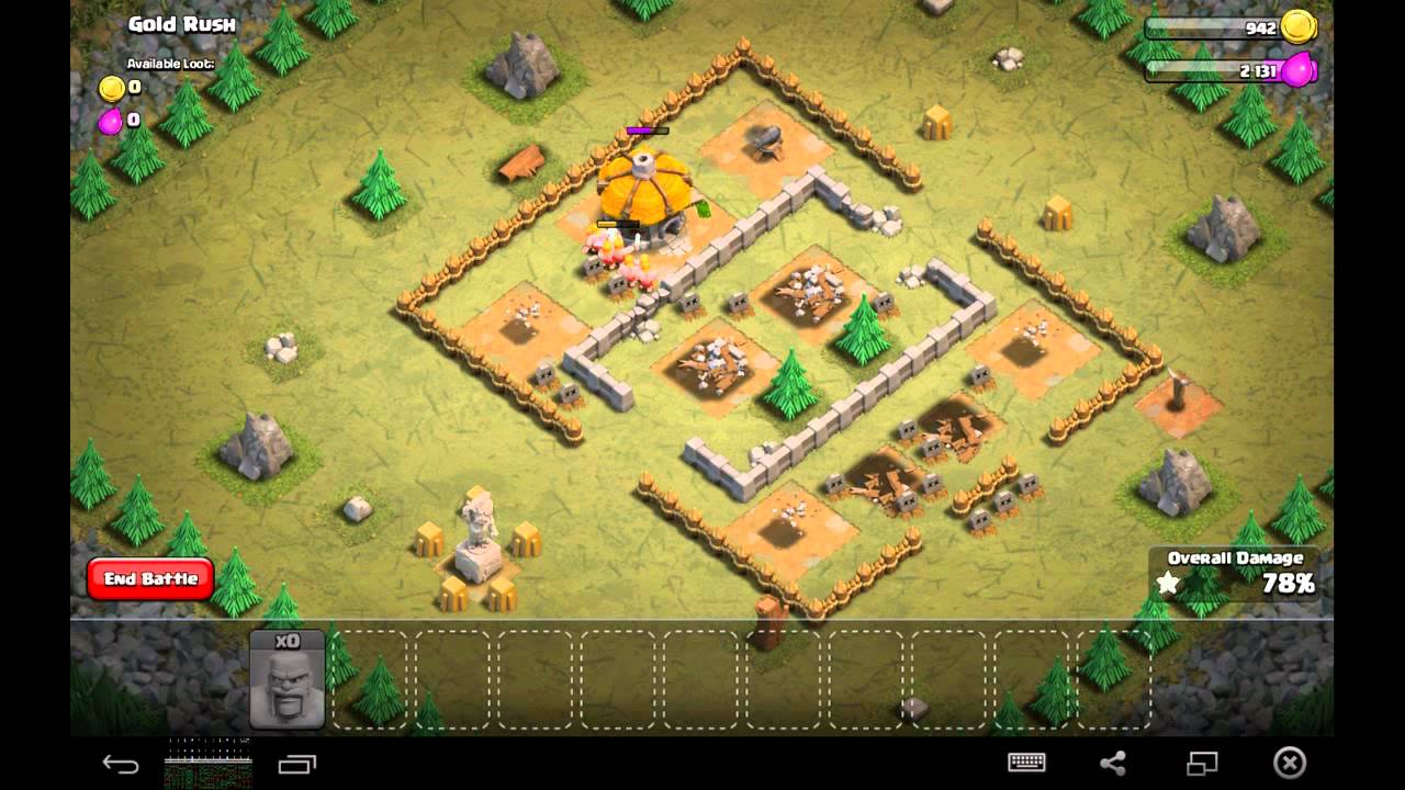 Gold Rush - Town Hall Level 2 - 22 Barbarians - Simple Clash of Clans ...