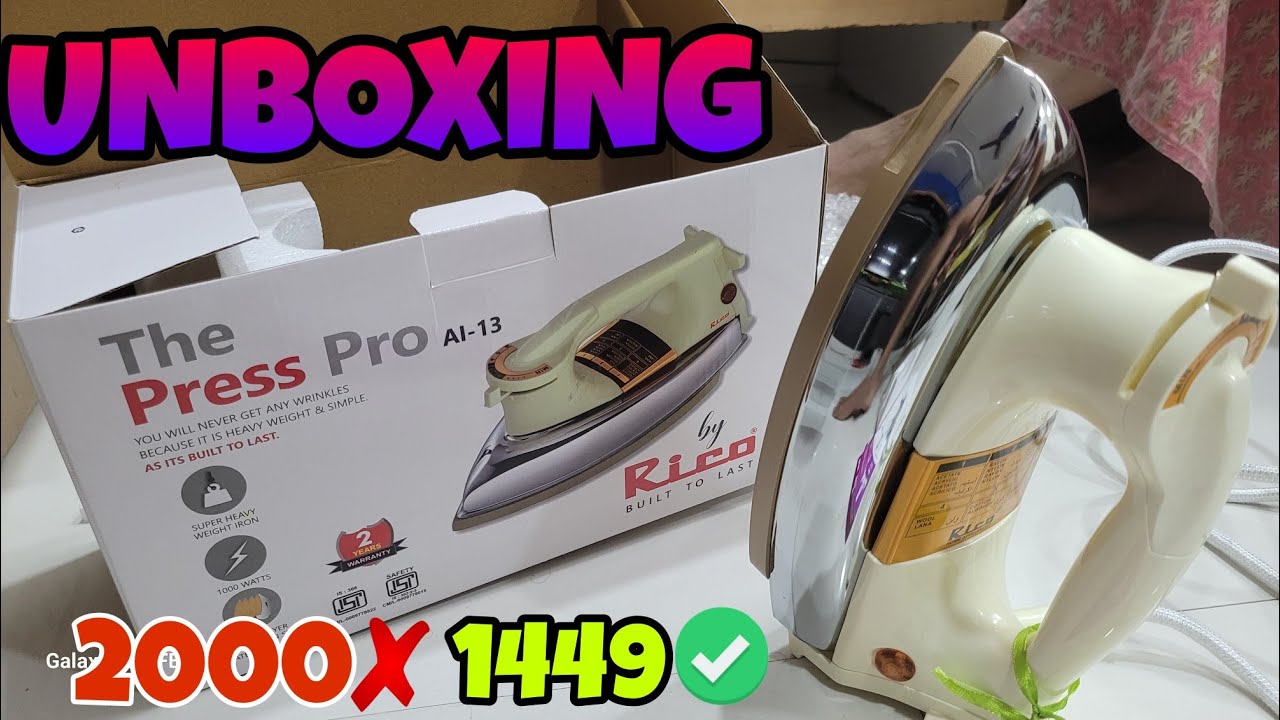 Rico 1000W 2KG Heavy Weight Dry Iron With 2 Years Replacement Warranty ...