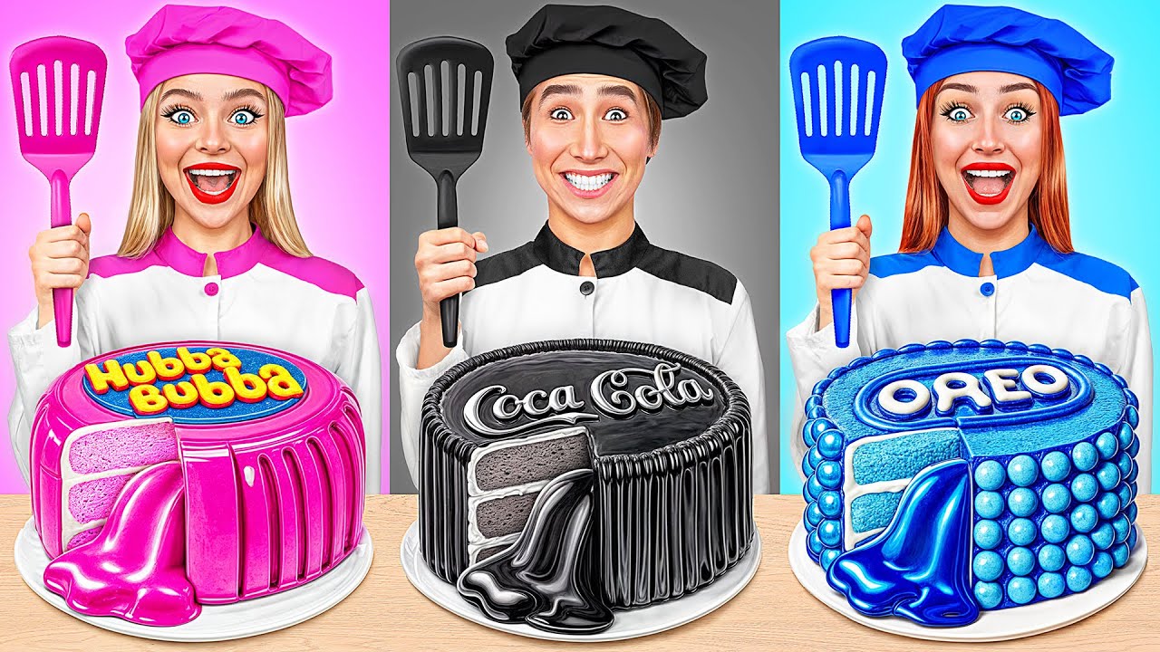 Rosa vs Nero vs Cibo Blu Colore Sfida | Momenti Divertenti da Multi DO ...