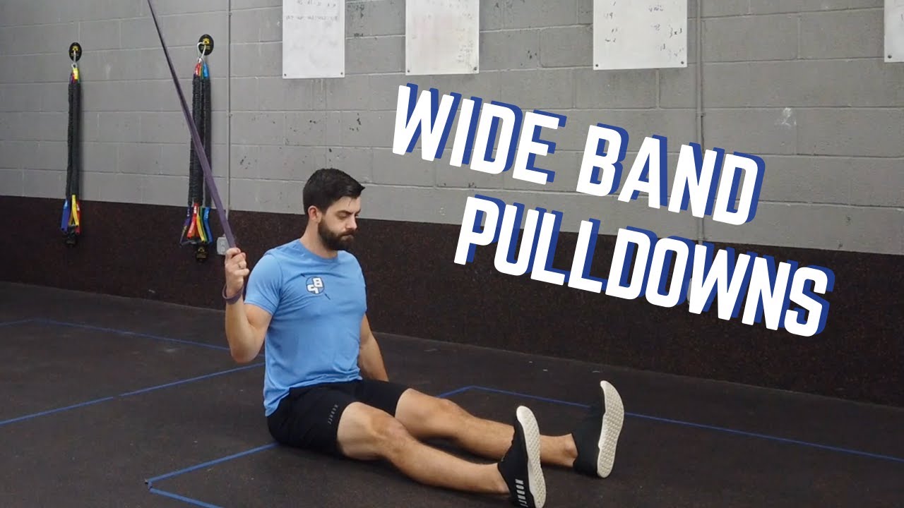 Wide Grip Band Pulldowns - YouTube