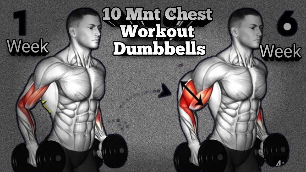 10 Minute Chest Dumbbell Workout Without Bench Get Massive Chest At Home Youtube