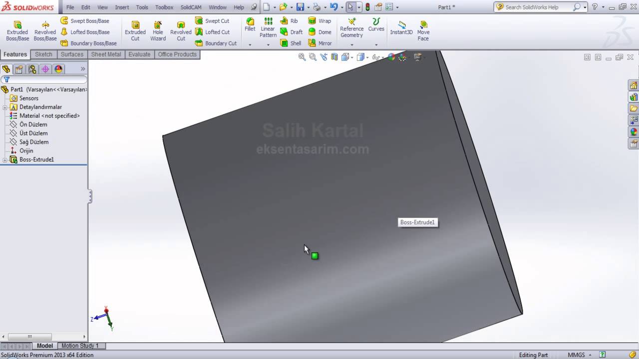 3 - Solidworks 2013 Eğitim- Menü ve toolbarların kullanımı - YouTube