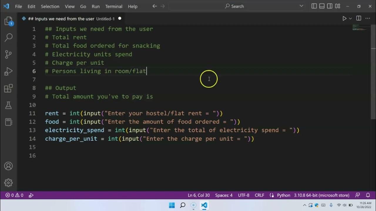 Rent calculator in python |mini python project with source code - YouTube