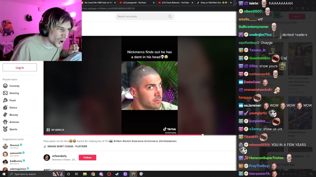 xQc immediately check his Dent after reacting to Nickmercs's - YouTube