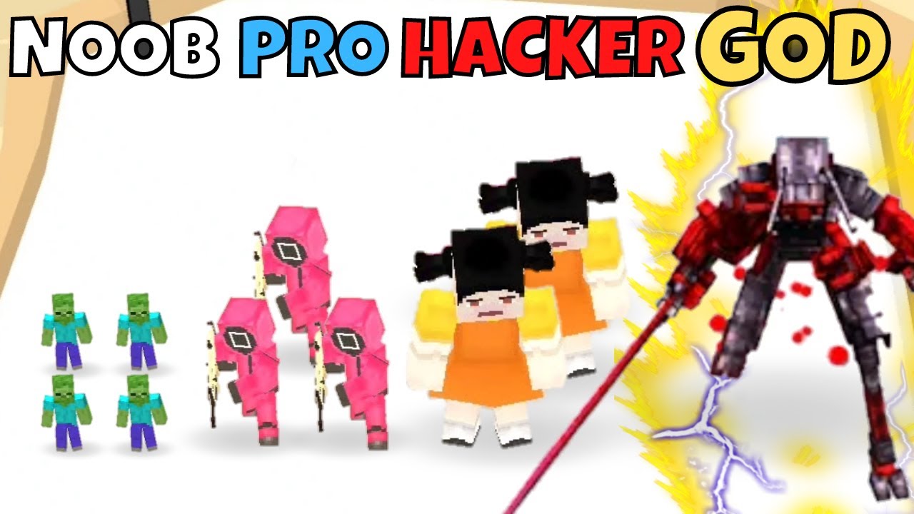 NOOB vs PRO vs HACKER vs GOD in Hero Craft Run 3D - YouTube