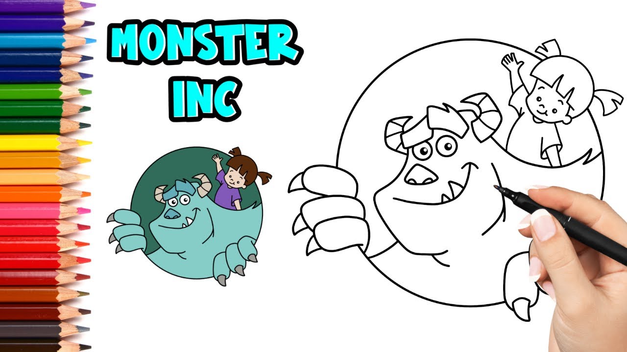 How to draw this fantastic picture of Sully and Boo from Monsters Inc ...