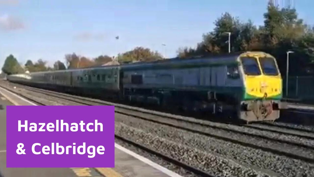 201 Class + MkIV coaches set 215 + 4001 passing Hazelhatch & Celbridge ...