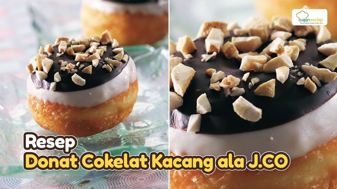 RESEP DONAT COKELAT KACANG ALA J.CO - YouTube