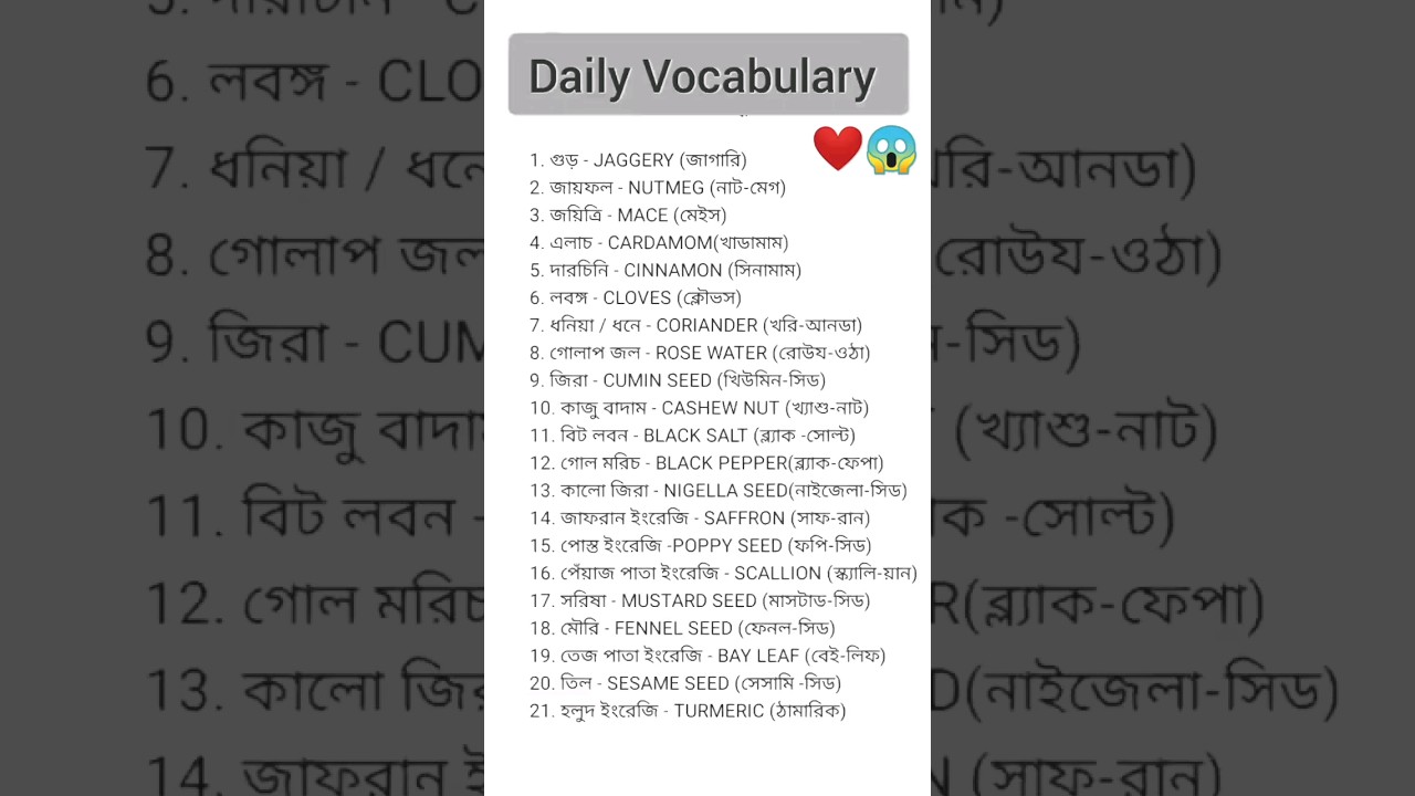 Daily Vocabulary English Words With Bangla Meaning basic english daily-vocabulary-english-words-with-bangla-meaning-basic-english