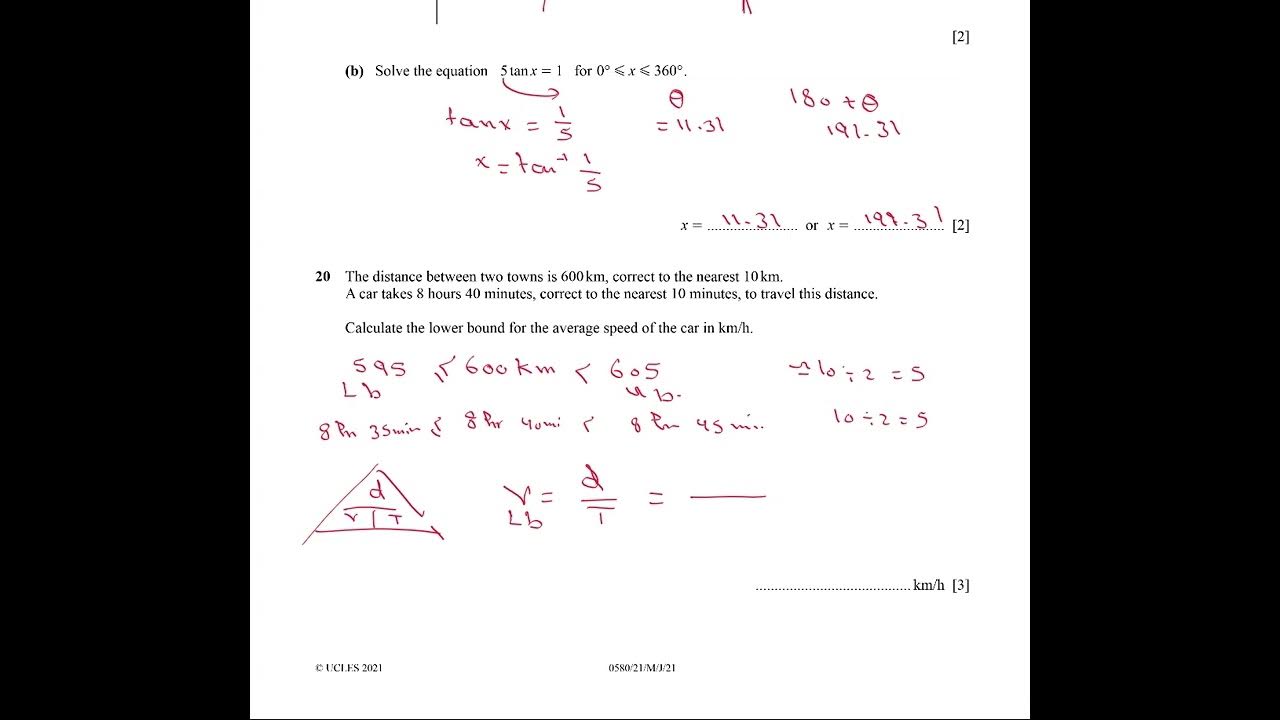 0580/21/m/j/21 Q20 - YouTube