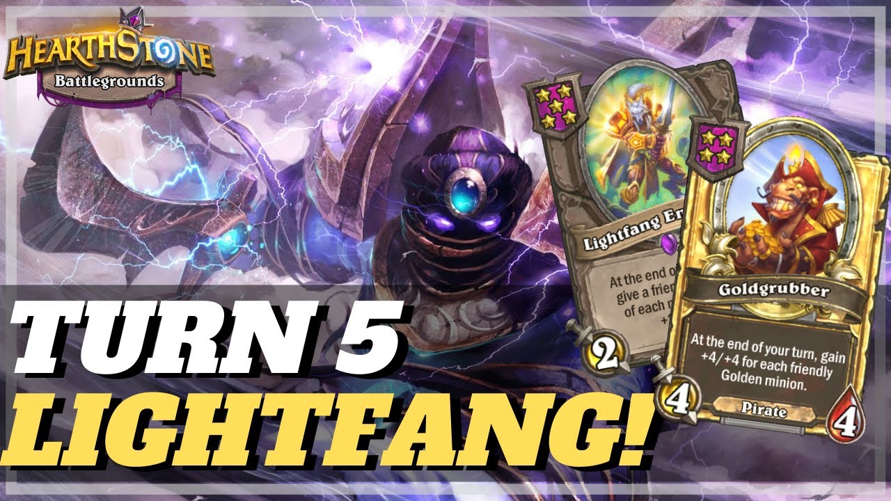 TURN 5 LIGHTFANG GOLDGRUBBER COMBO! | Hearthstone Battlegrounds - YouTube