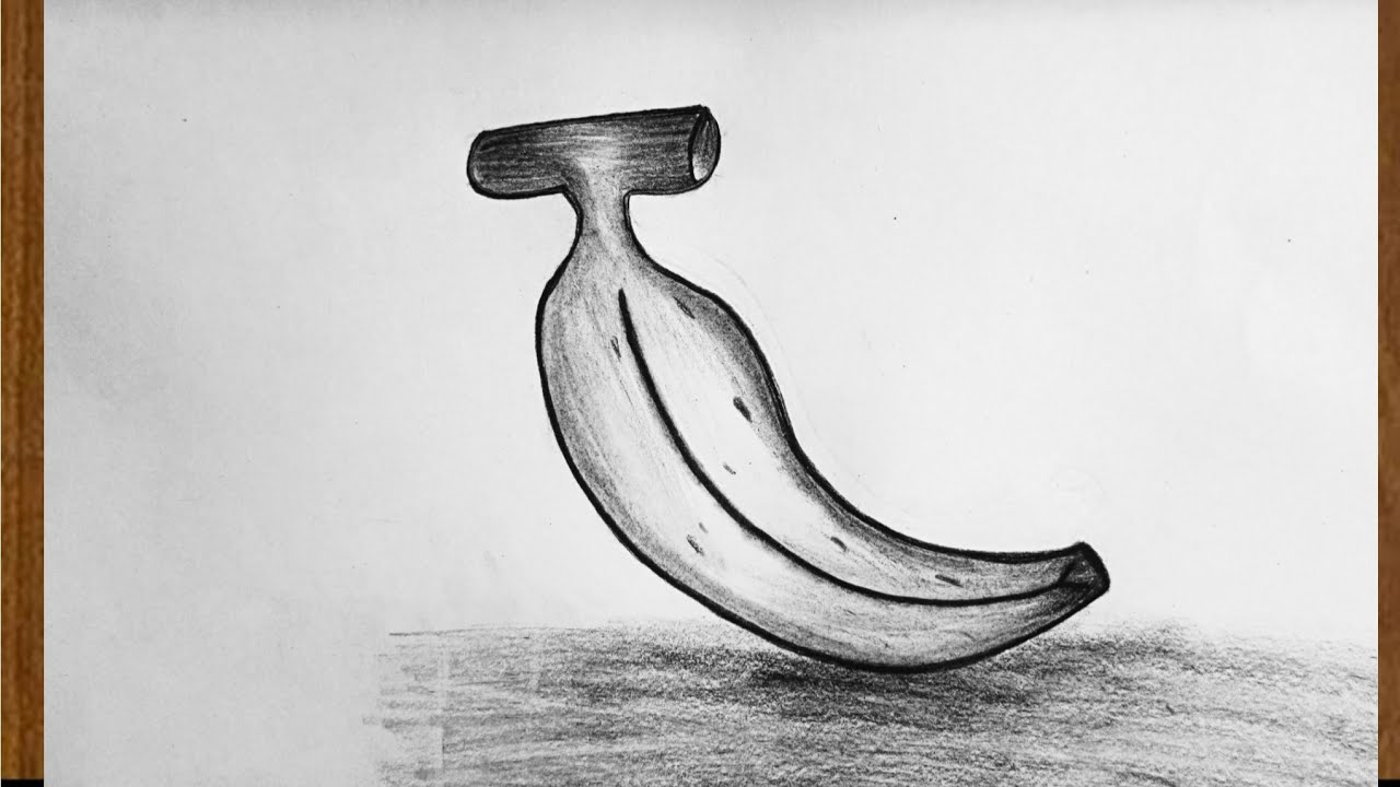 आसान तरीके से केला का चित्र बनाना सीखें || How to draw a banana in easy ...