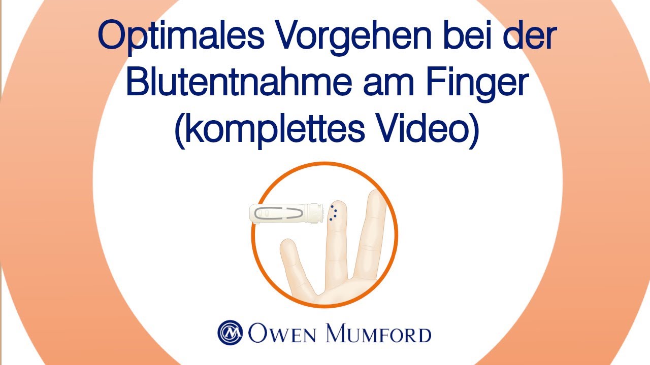 Optimales Vorgehen bei der Blutentnahme am Finger (komplettes Video ...