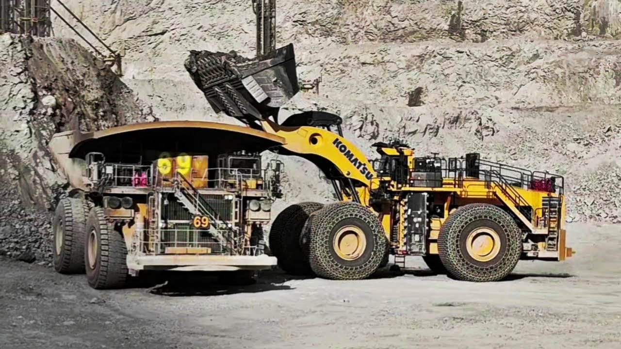 Amazing Biggest Wheel Loader Letourneau L2350 and CAT 994K Very ...