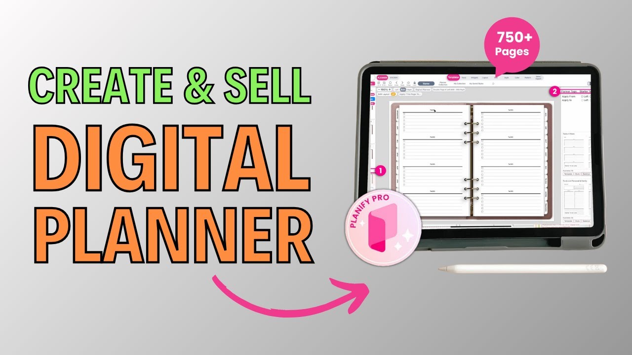 How to Create Digital Planner with Hyperlinks Tabs to Sell on Etsy with Planify Pro - YouTube