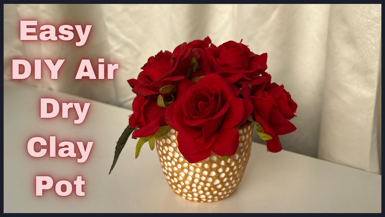 Flower Vase | DIY Home Decor Air Dry Clay Project | Recreating My Old ...
