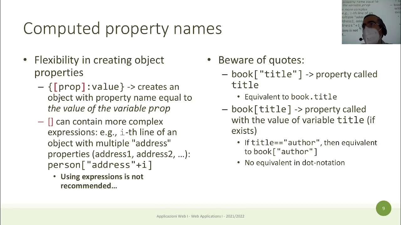 AW1-2022-L03: JS: Oggetti con esempi - YouTube
