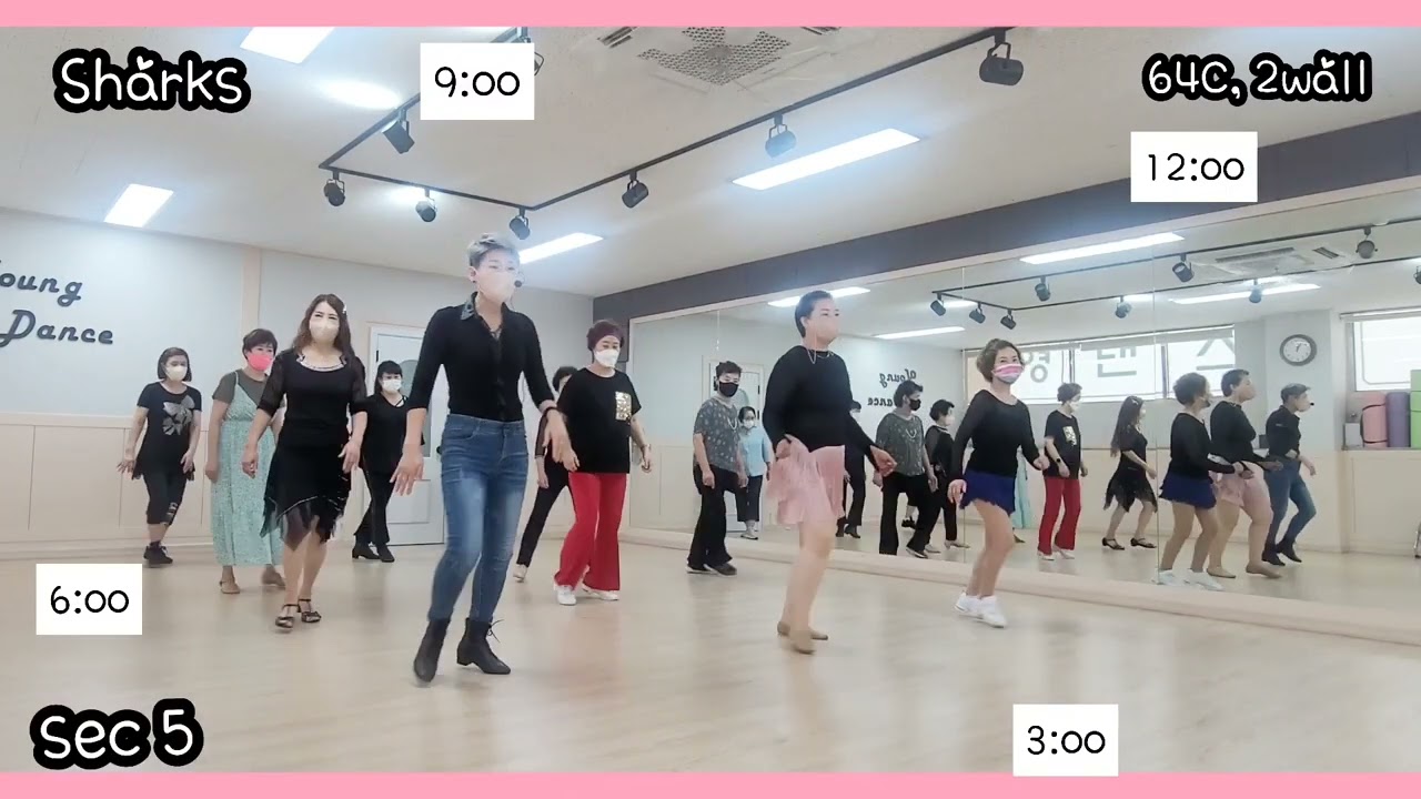 Sharks linedance walkthrough 샤크 중급라인댄스 카운팅 - YouTube