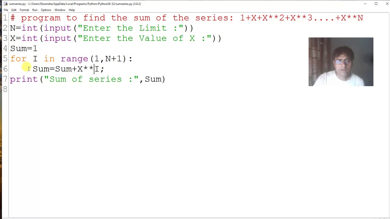 Sum Of Series In Python YouTube