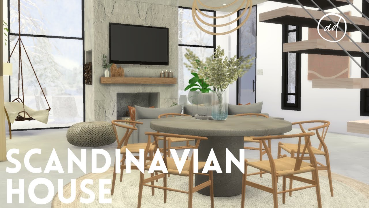 SCANDINAVIAN HOUSE || Sims 4 || CC SPEED BUILD - YouTube