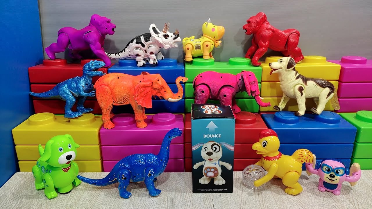 Unbox review dog dance toy, play pig chicken monkey electric toys ...