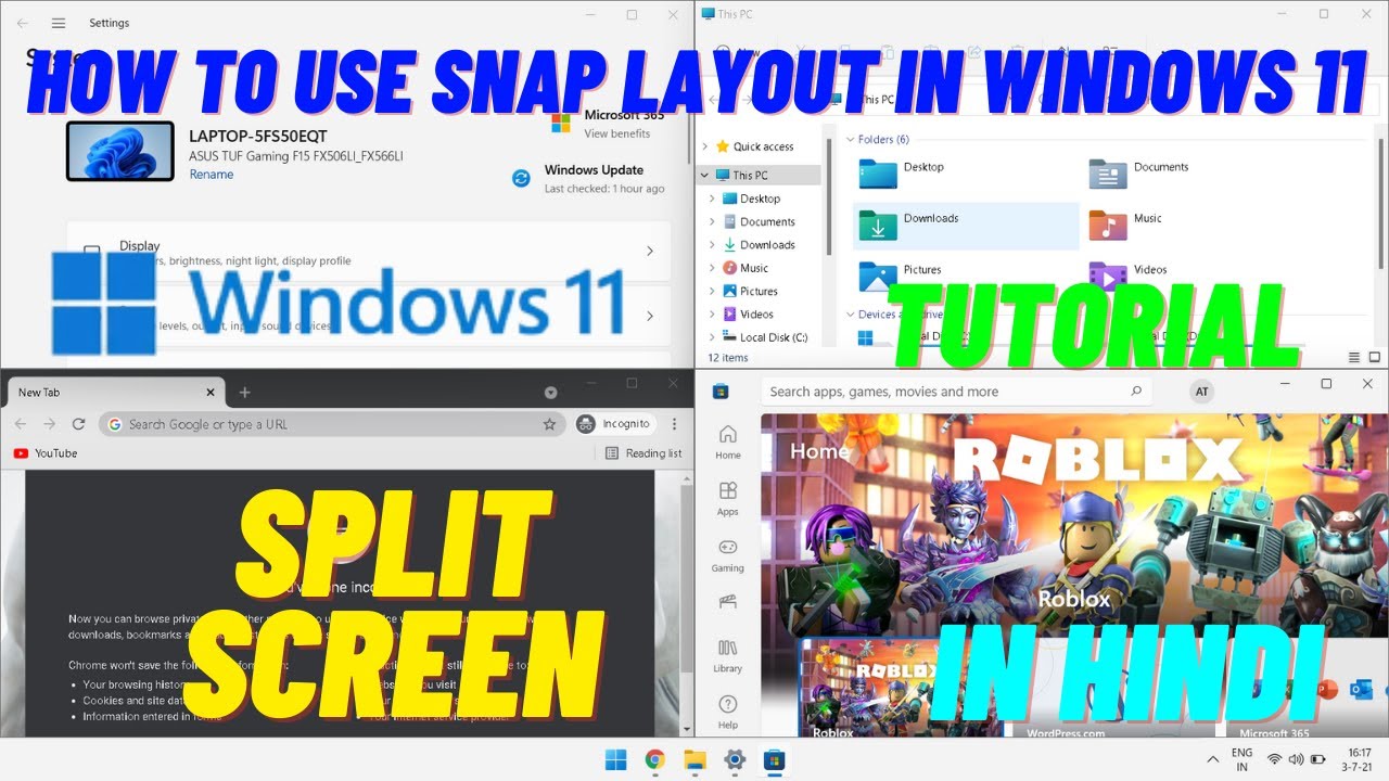 Windows 11: New Snap Layouts To Manage Windows | Windows 11 Tutorials ...
