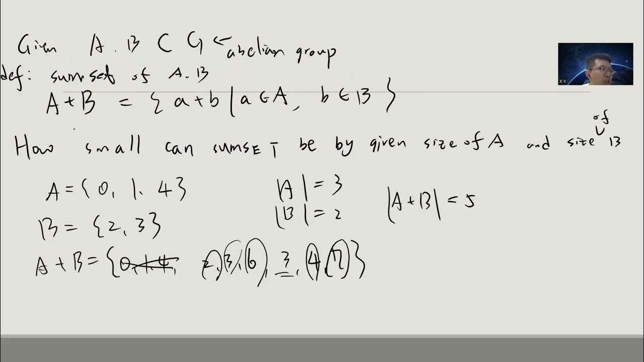 Additive Combinatorics 1 Sumset In Real Number Youtube
