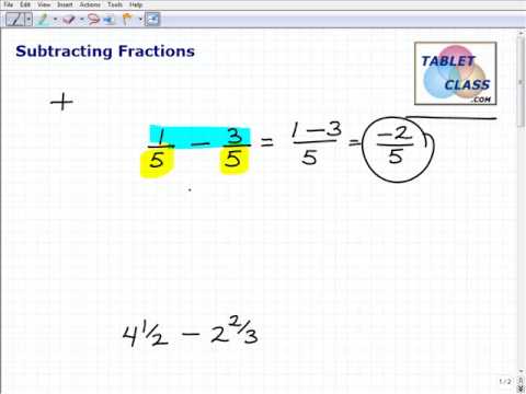 Subtract Fractions - YouTube