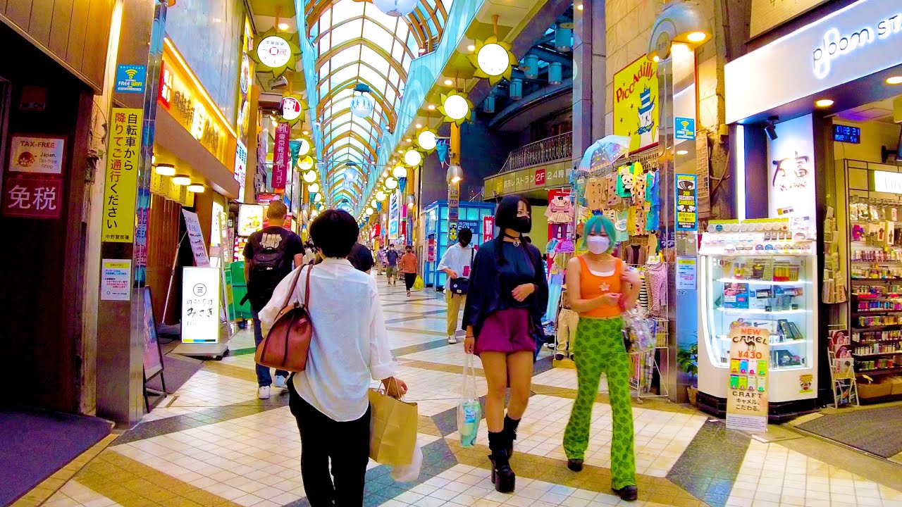 Nakano in Tokyo has a colorful arcade♪💖🐶4K ASMR non-stop 1 hour 04 ...