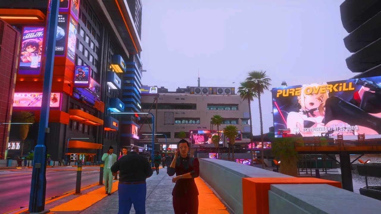 Beach Road Walk In Night City / Cyberpunk 2077 - YouTube