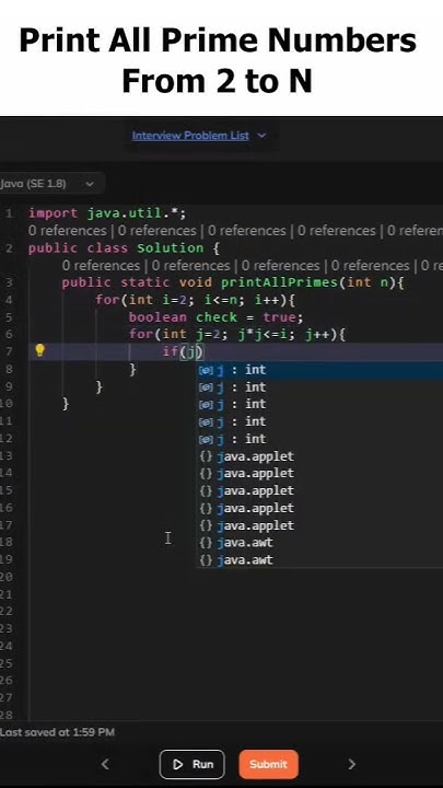 Print all prime numbers #shorts #youtubeshorts #java #viral #coding #programming #primenumbers ...