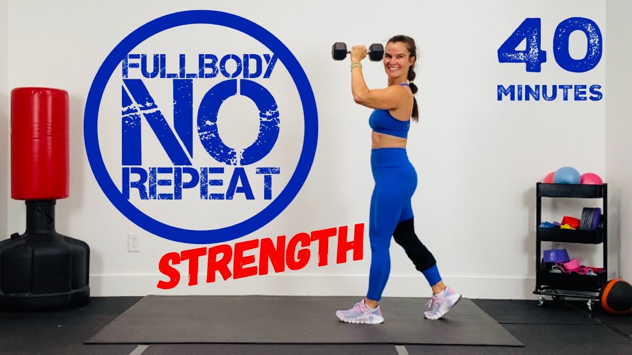 40 MIN FULL BODY DUMBBELL WORKOUT at HOME/NO REPEAT/NO JUMPING/DC FITT ...